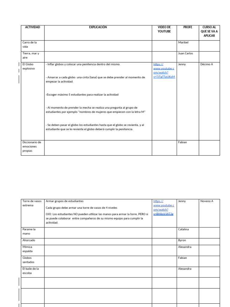Actividades Para La Semana de Adaptacion | PDF