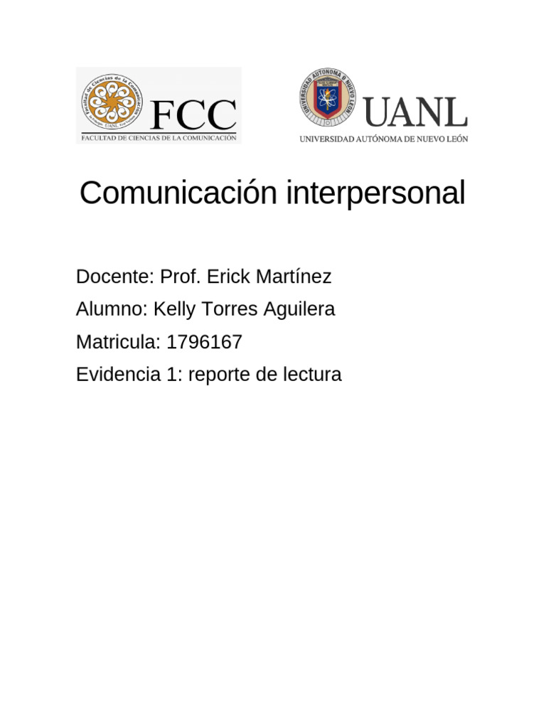 Comunicación Interpersonal y Cultural | PDF | Comunicación ...