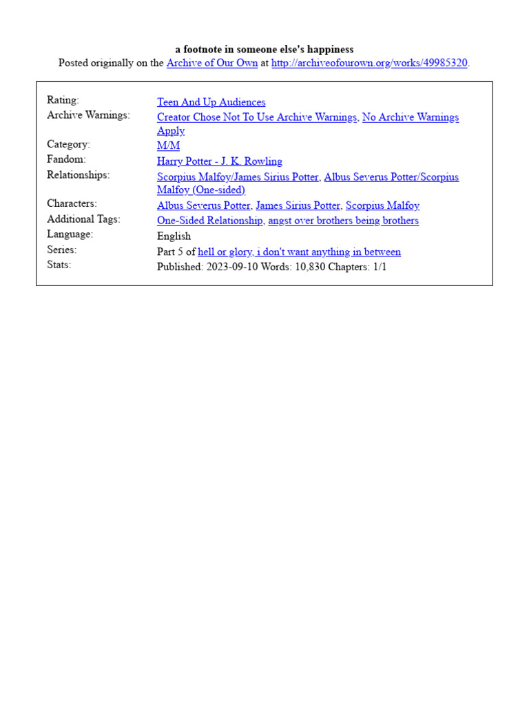 A Footnote in Someone | PDF