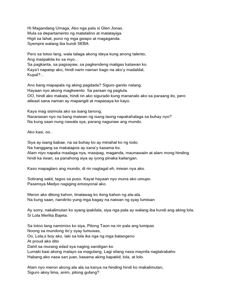 Huling Paalala Ni Lola | PDF