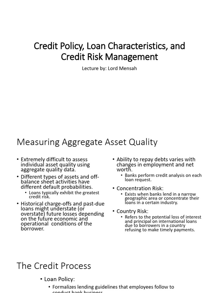 Credit Risk Management and Loan Analysis | PDF | Credit Default Swap ...