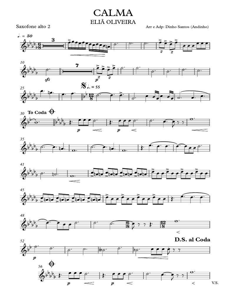 07 CALMA - CANTORA ELIÃ OLIVEIRA - Saxofone alto 2 | PDF