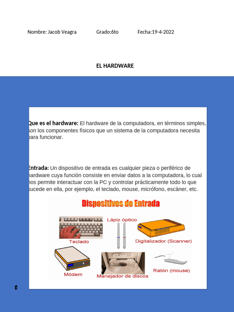 Componentes Esenciales del Hardware | PDF