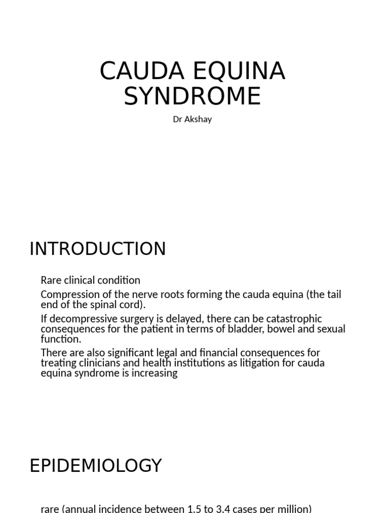 Cauda Equina Syndrome 2 | PDF | Diseases And Disorders | Neuroanatomy