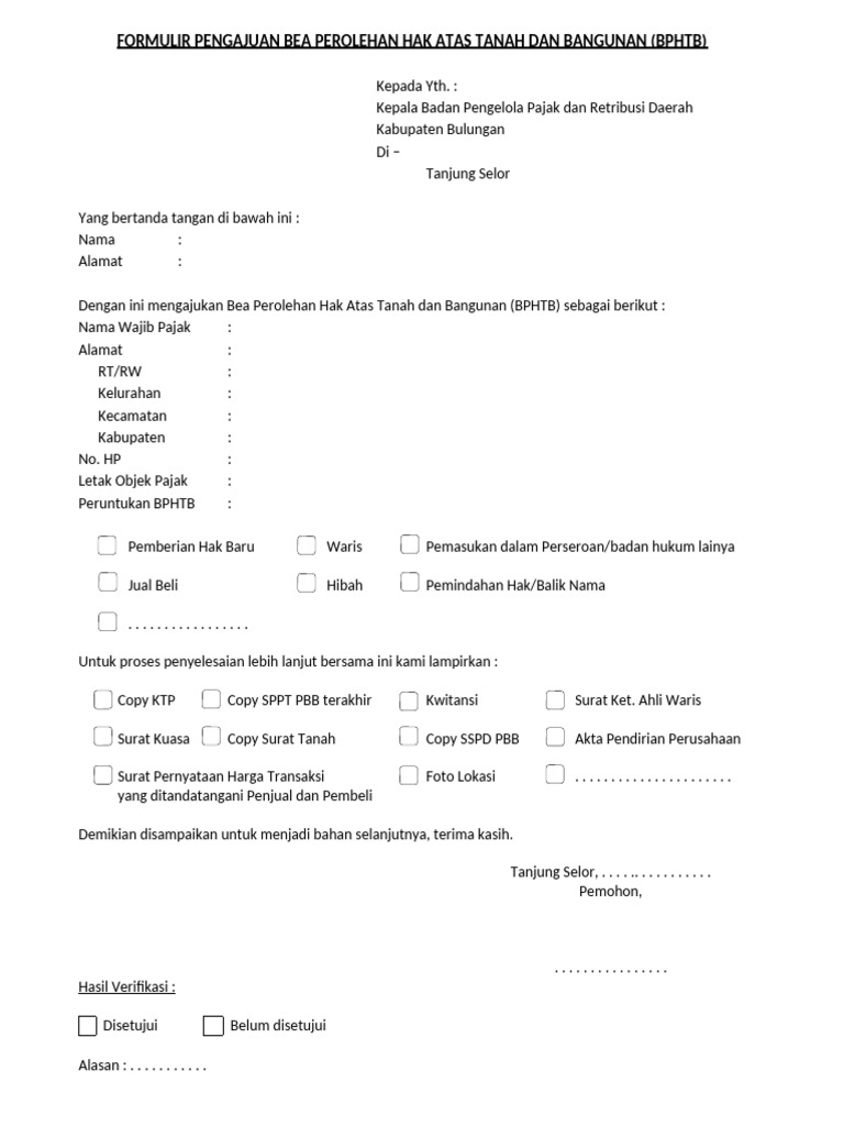 Formulir BPHTB | PDF