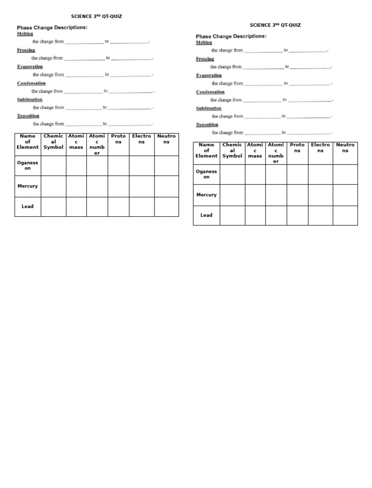 g8 Quiz Science 3rd QT | PDF