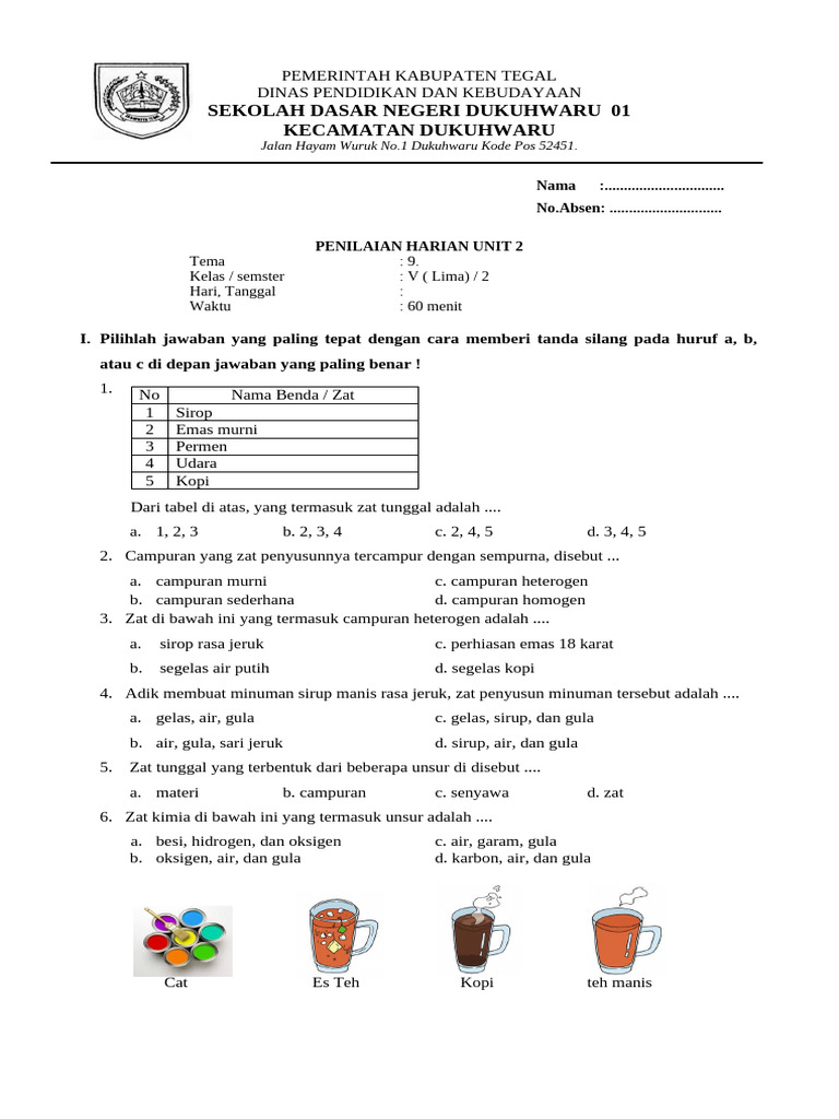 SOAL PH KELAS 5 TEMA 9 UNIT 2 | PDF
