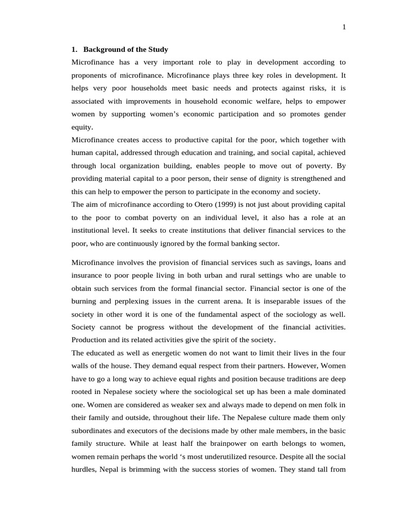 Proposal 00 | PDF | Microfinance | Methodology