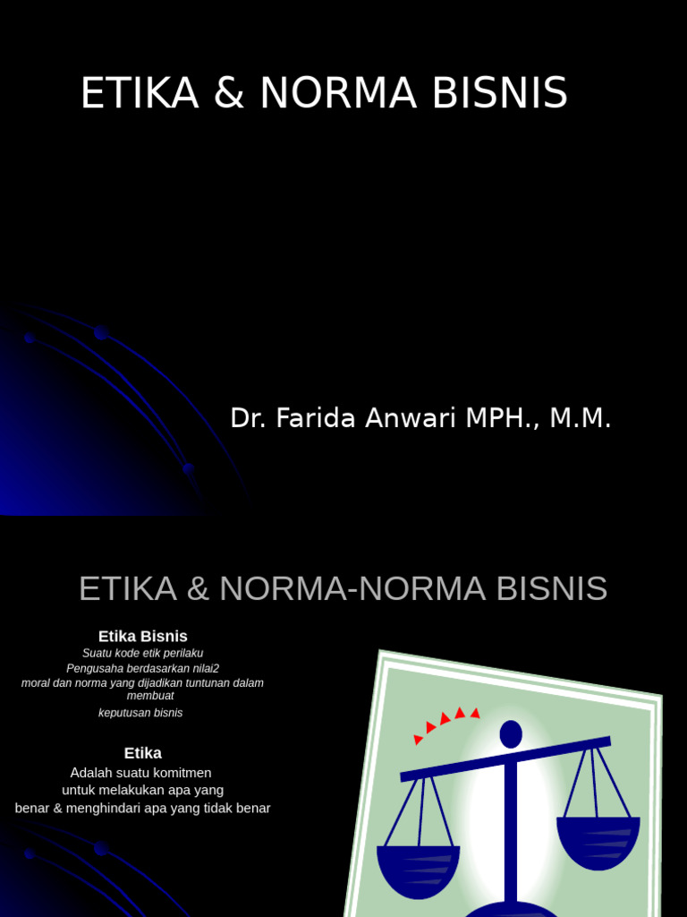 ETIKA BISNIS Kewirausahaan Topik 5 | PDF
