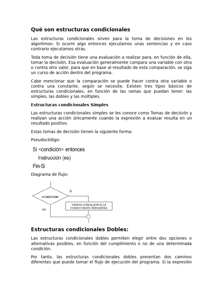 Estructuras Condicionales en Algoritmos | PDF | Algoritmos | Informática teórica