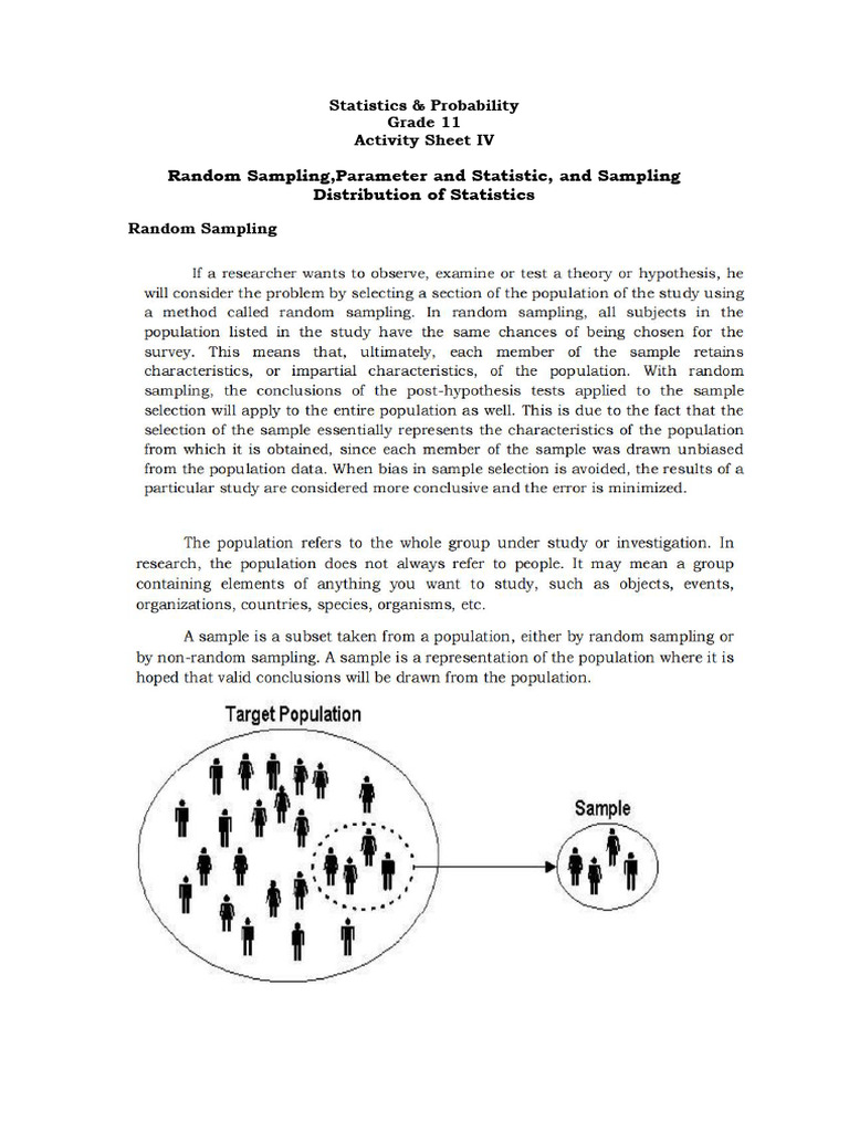 Grade 11 Random Sampling Activity Sheet | PDF
