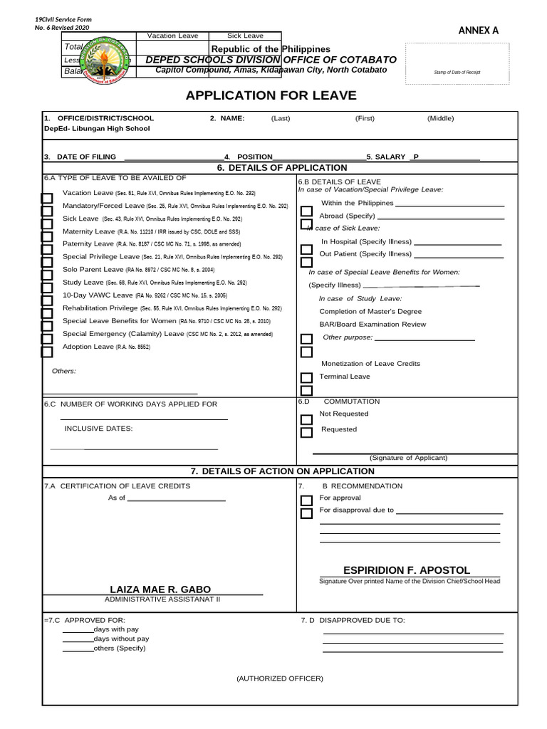 DepEd Leave Application Form Guide | PDF | Parental Leave | Sick Leave