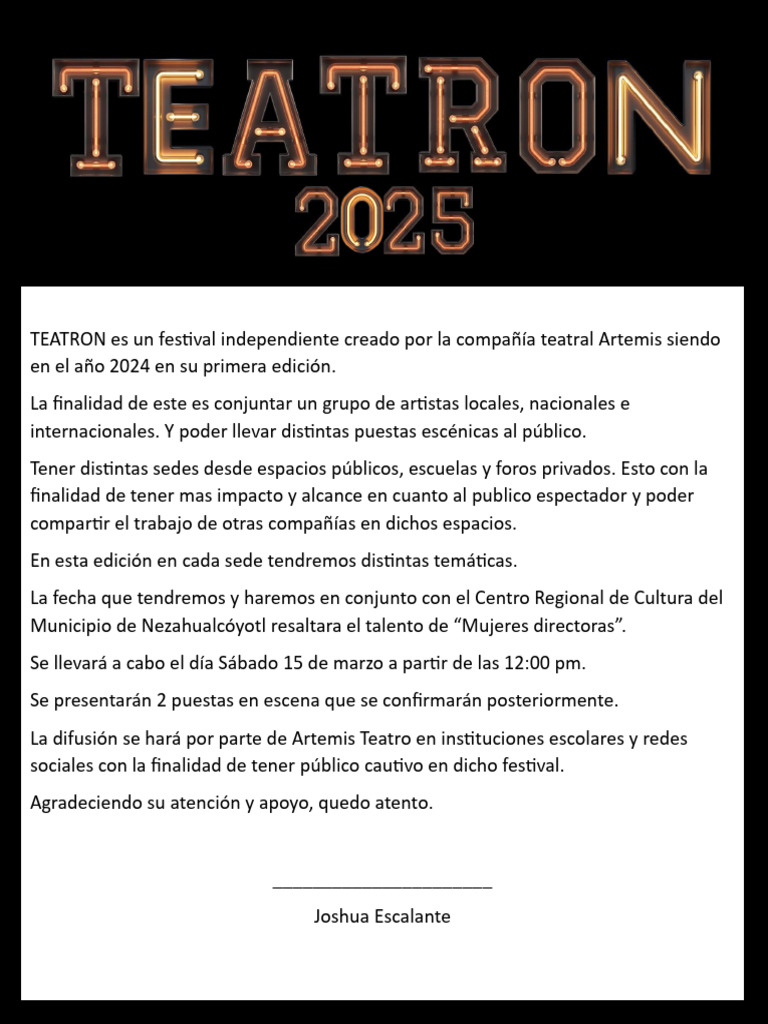 Teatron 2025 | PDF