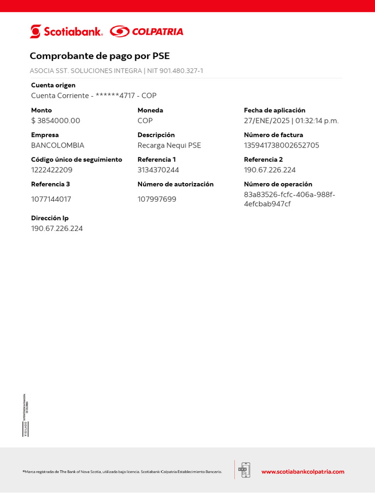 Comprobante de Pago PSE - ASOCIA SST | PDF