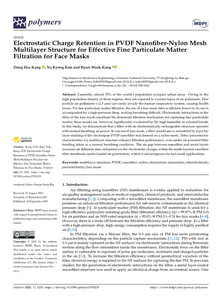 Electrostatic_Charge_Retention_in_PVDF_Nanofiber-N | PDF | Membrane ...
