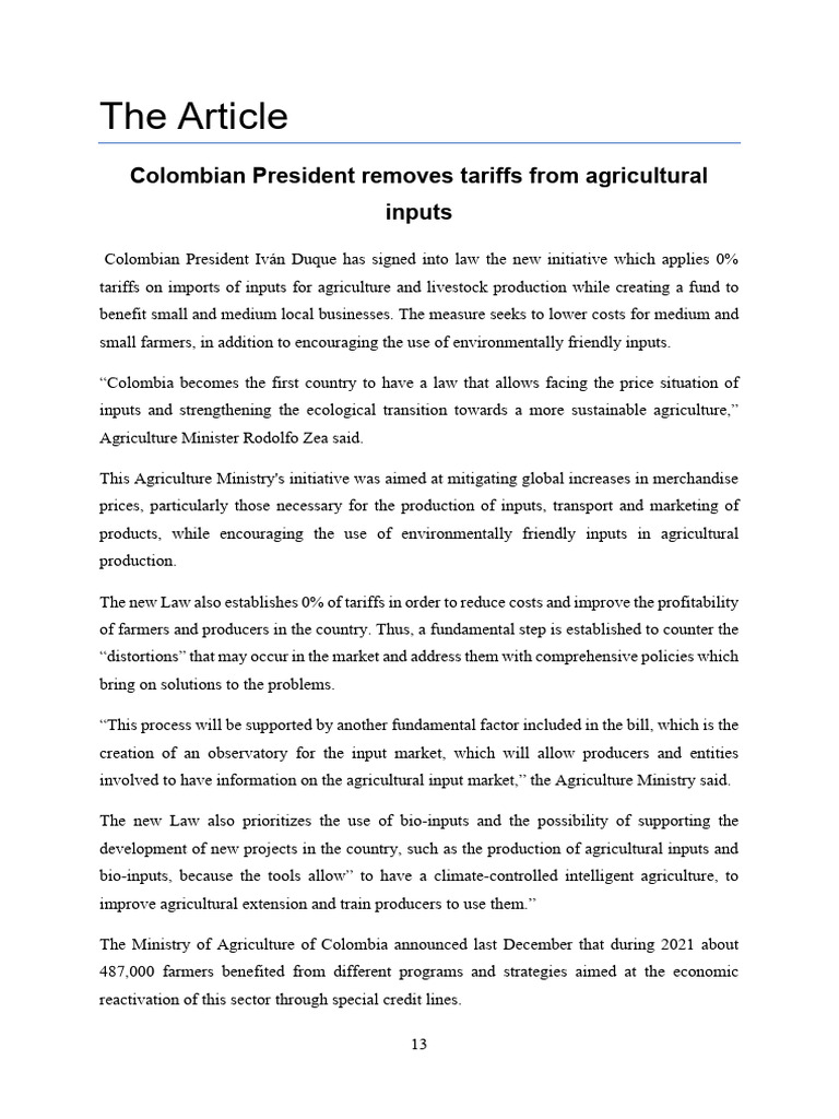 Global IA_Sample 2 | PDF | Tariff | Subsidy