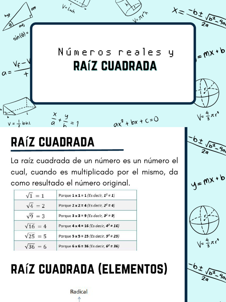 Numeros Reales y Raíz Cudrada - 20241105 - 105730 - 0000 | PDF | Número ...