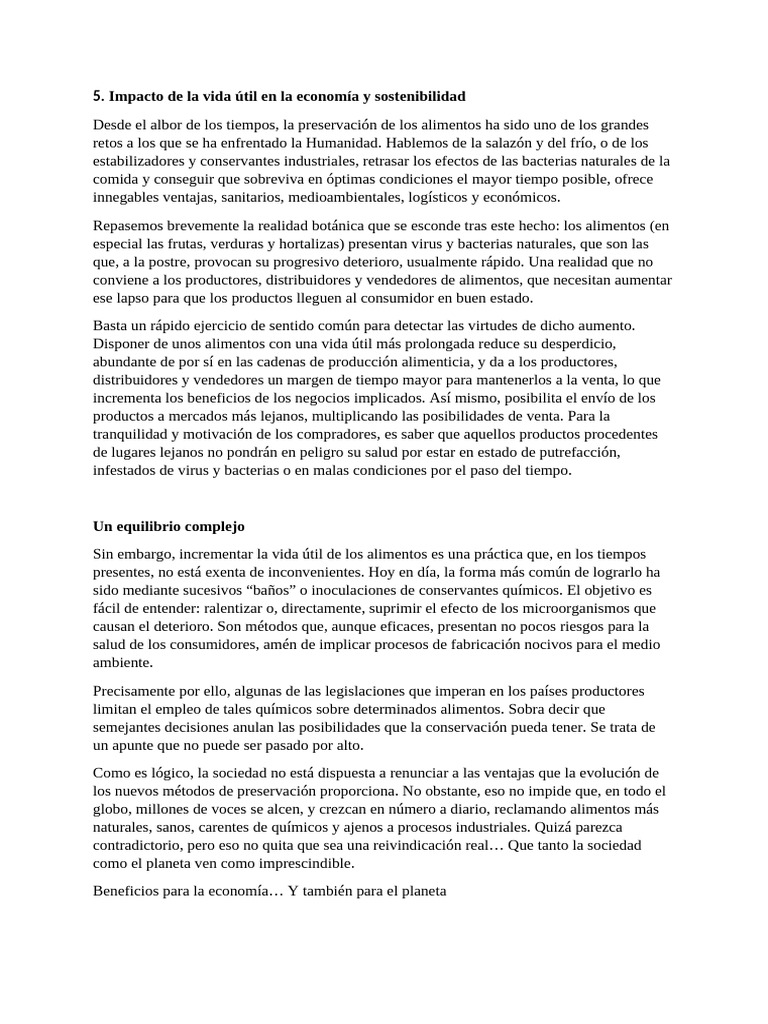 Impacto de La Vida Util en La Economia y Sostenibilidad | PDF ...