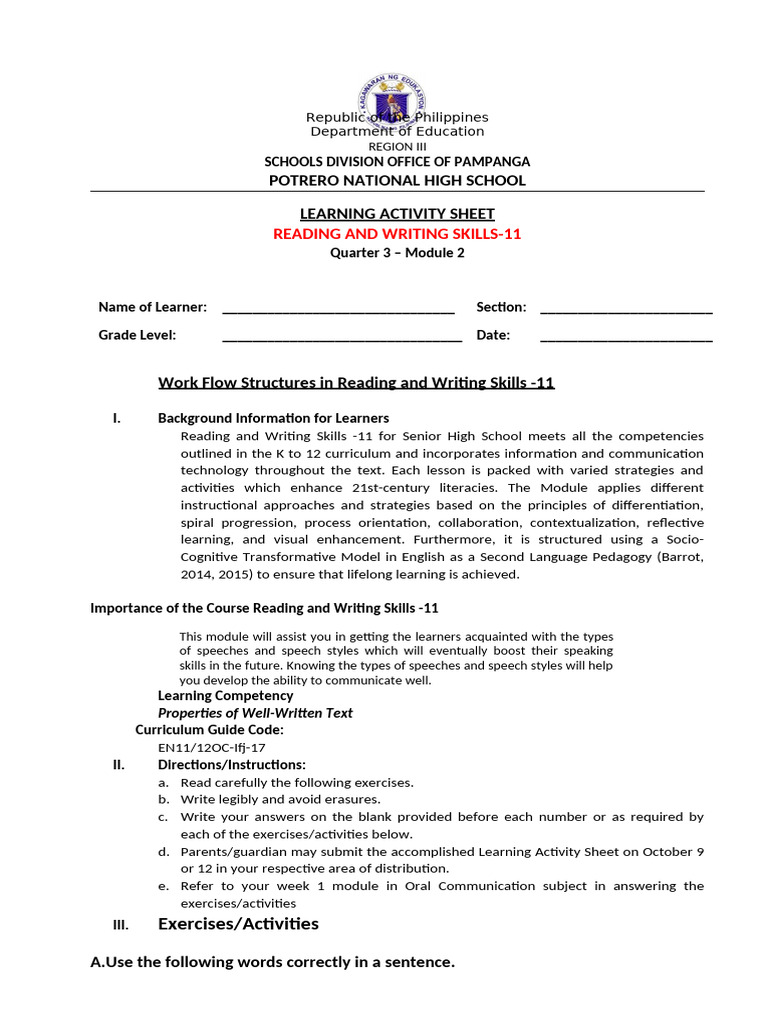 Reading and Writing Skills Module 11 | PDF | Learning | Literacy