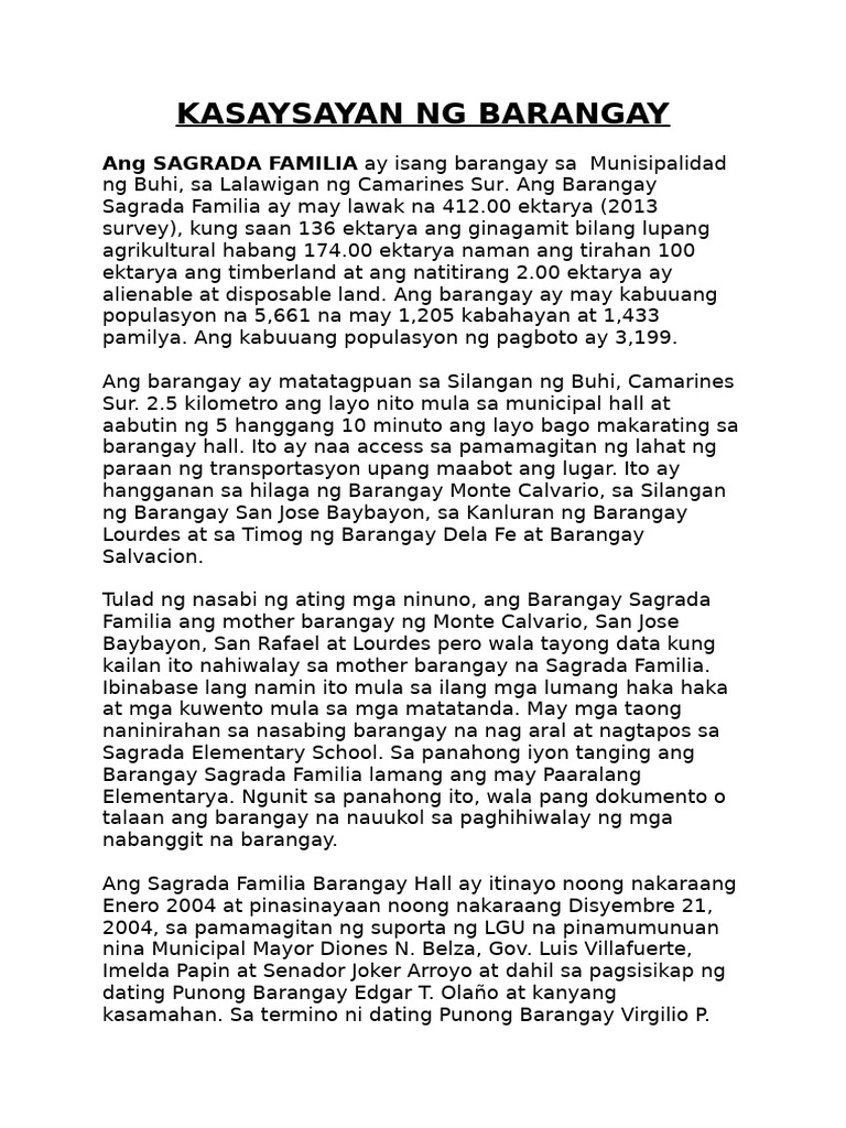 Barangay History | PDF
