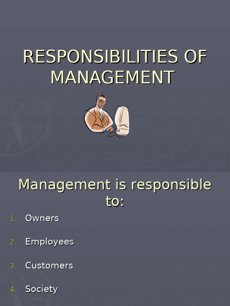Management Responsibilities Overview | PDF | Employment | Economies