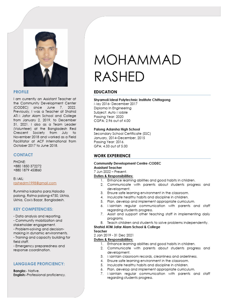 Mohammad_RASHED | PDF | International Organization For Migration | Teachers