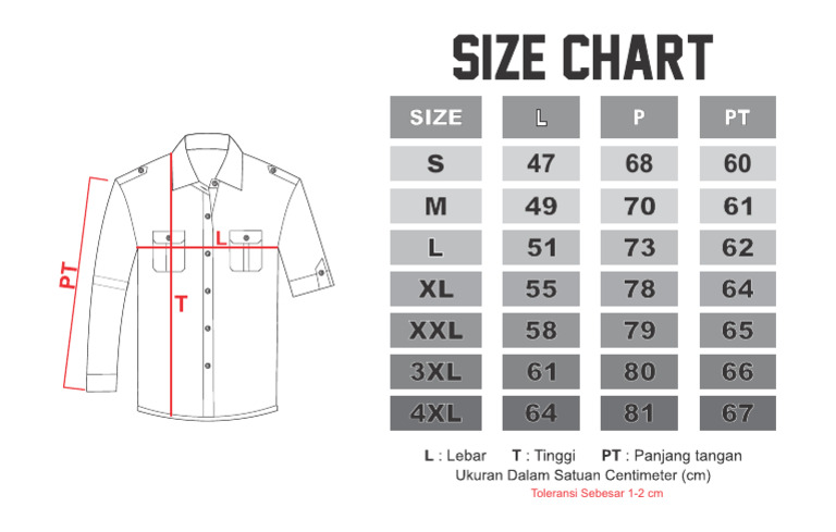 Size Chart Kemeja-2 | PDF