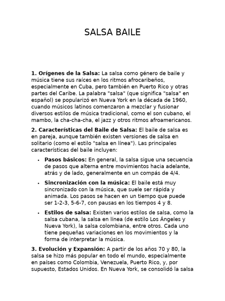 Salsa Baile | PDF | Bailes | Musica Popular