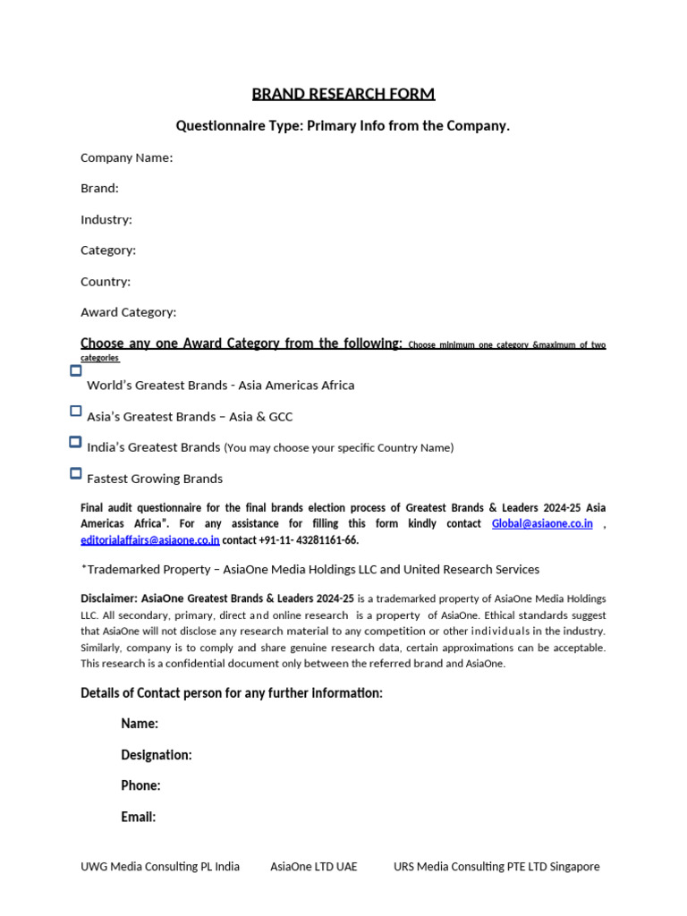 Creative Branding Nomination Form | PDF | Brand | Private Sector
