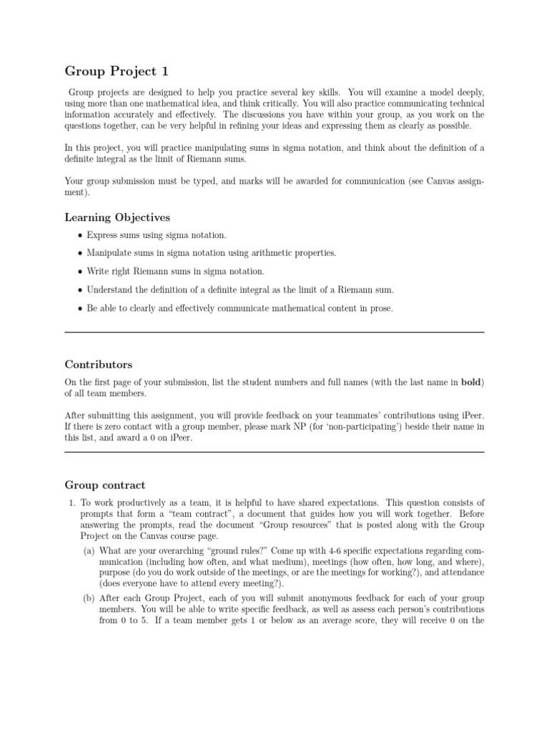 2024W2 GP1 Studenttemplate | PDF | Summation | Integral