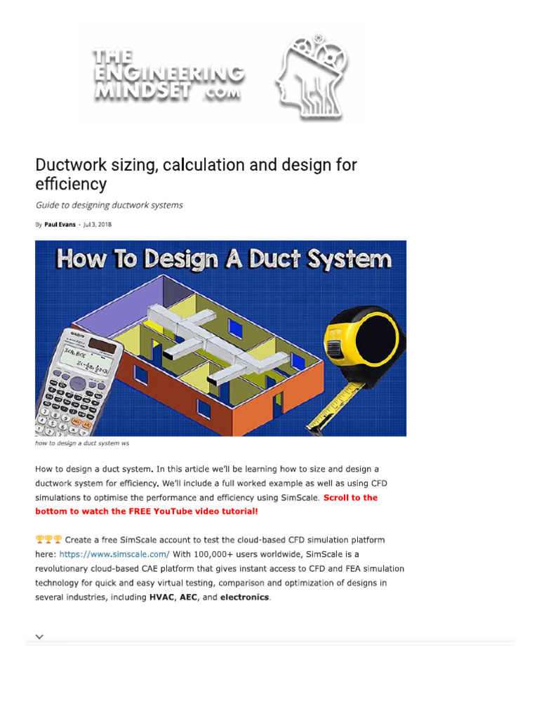 Duct sizing | PDF