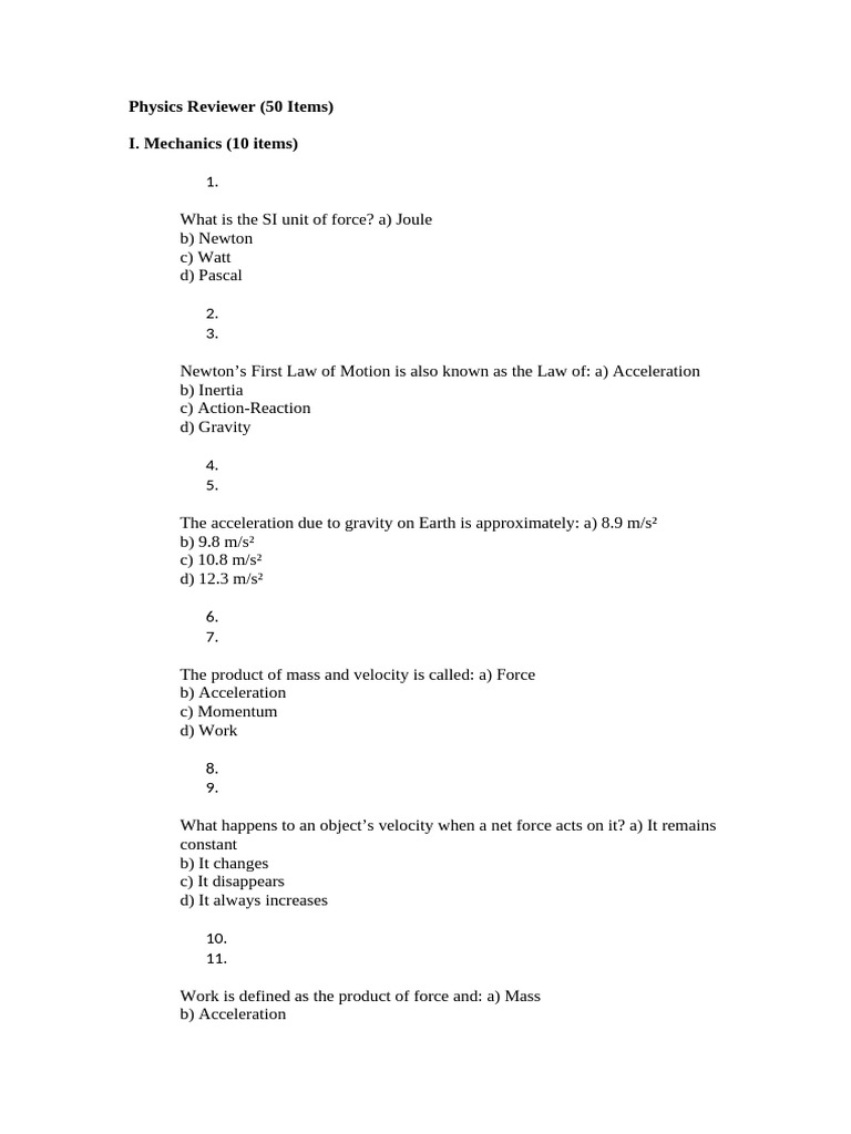 Physics Reviewer | PDF