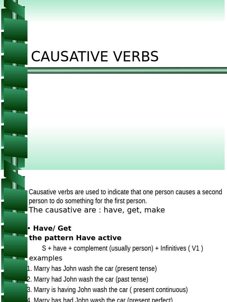 Causative Verbs | PDF | Verb | Grammatical Tense