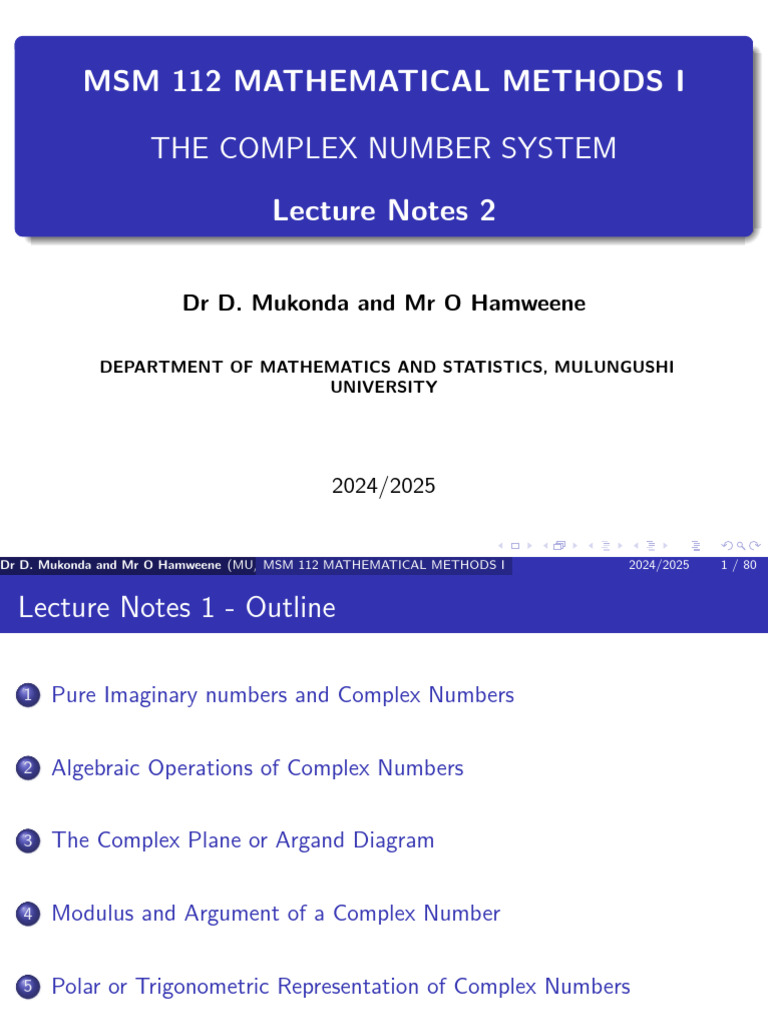 MSM 112 - Complex Number System - PPP | PDF | Complex Number | Trigonometry
