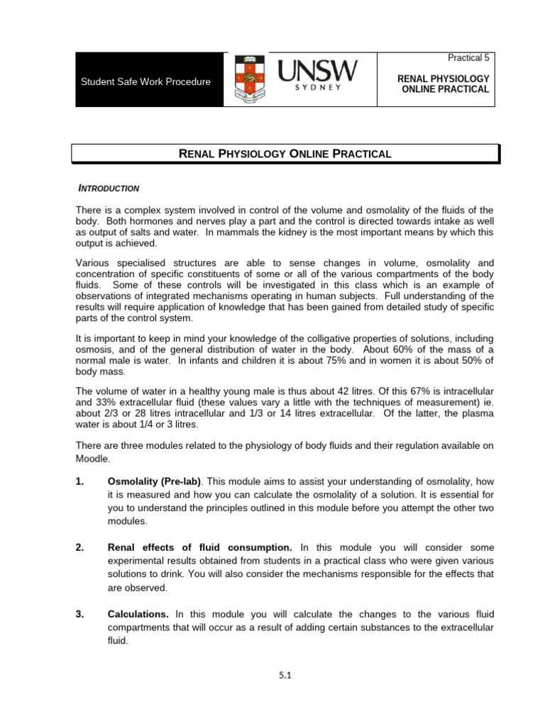 Renal Physiology Online Practical 2024 | PDF | Kidney