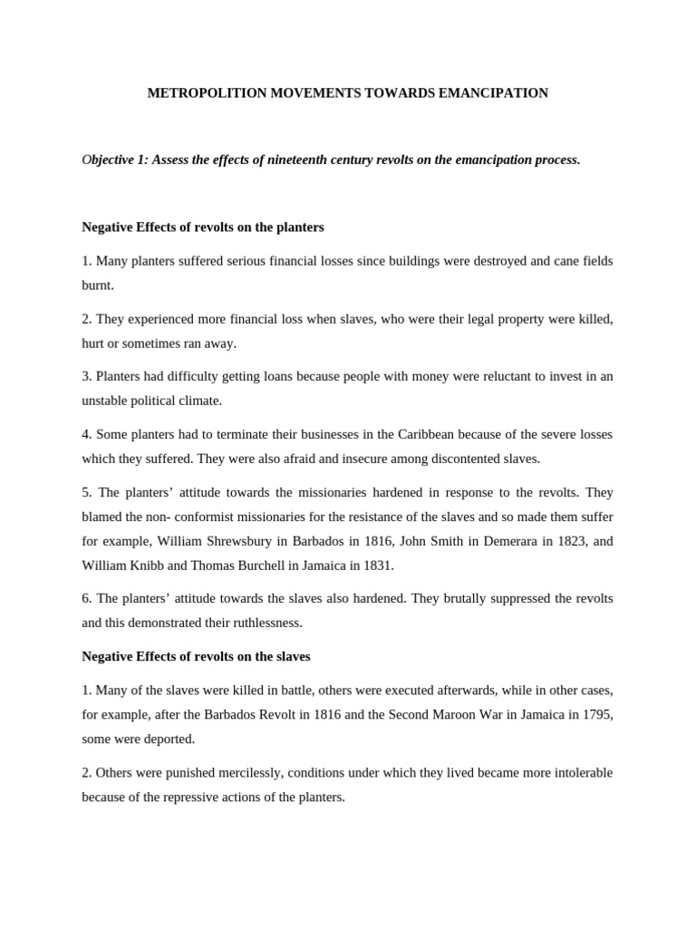 Objective 1 Pdf Abolitionism Slavery