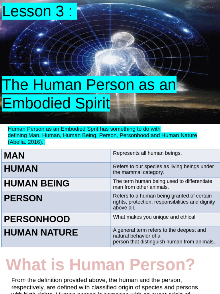 Human Person as Embodied Spirit | PDF | Soul | Cognition