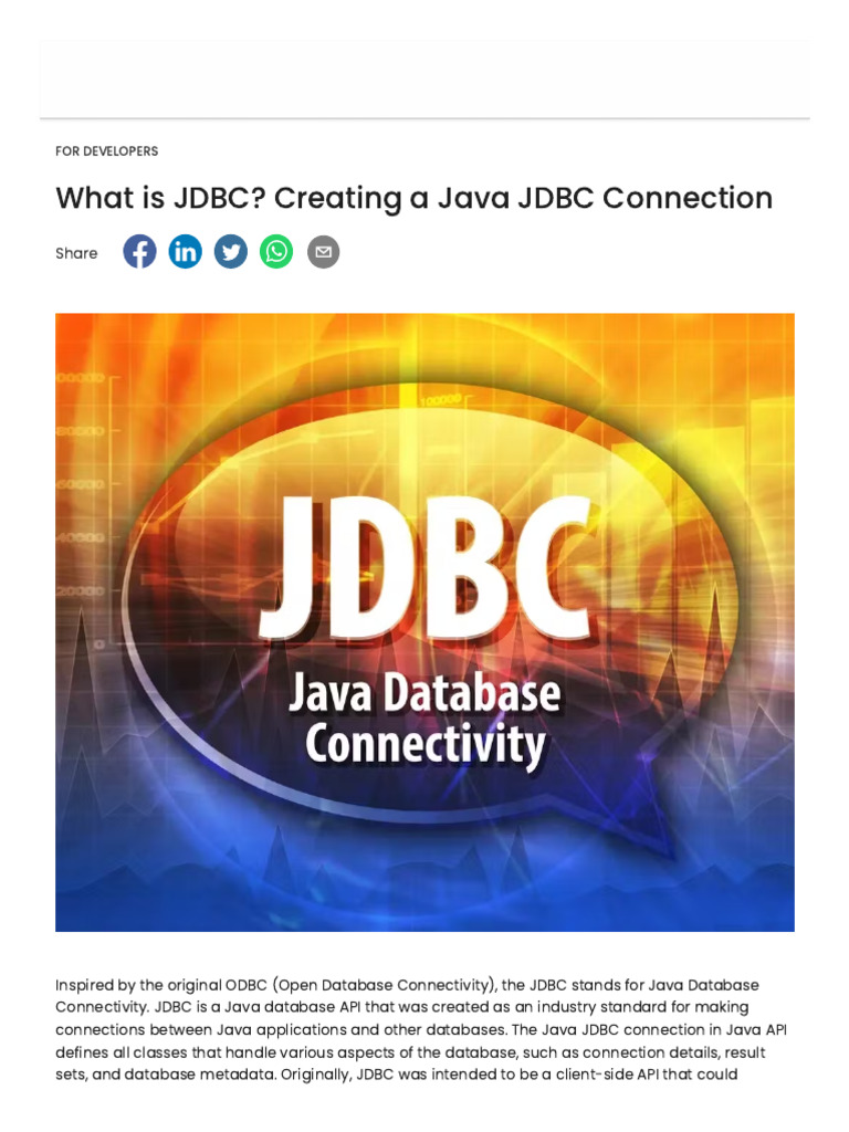 What is JDBC_ Understanding and Creating JDBC Connection | PDF ... What is JDBC_ Understanding and Creating JDBC Connection | PDF ...