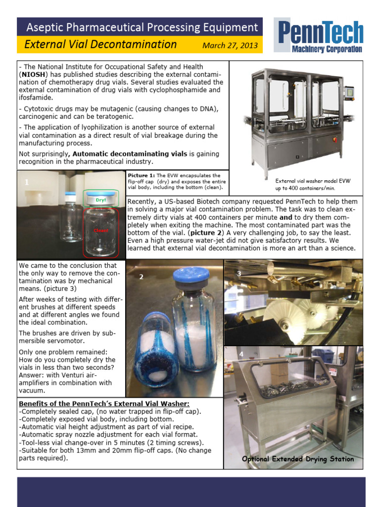 2013 - External Vial Decontamination Equipment | PDF | Chemotherapy