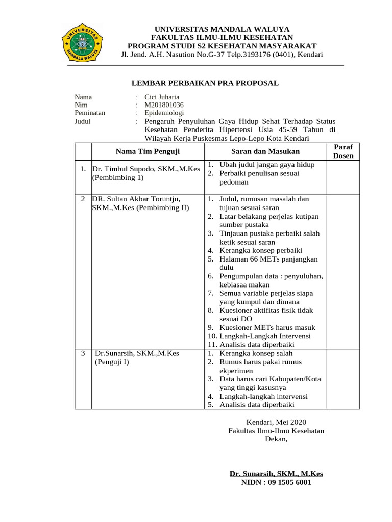 Lembar Perbaikan & Pengesahan Hasil fix | PDF