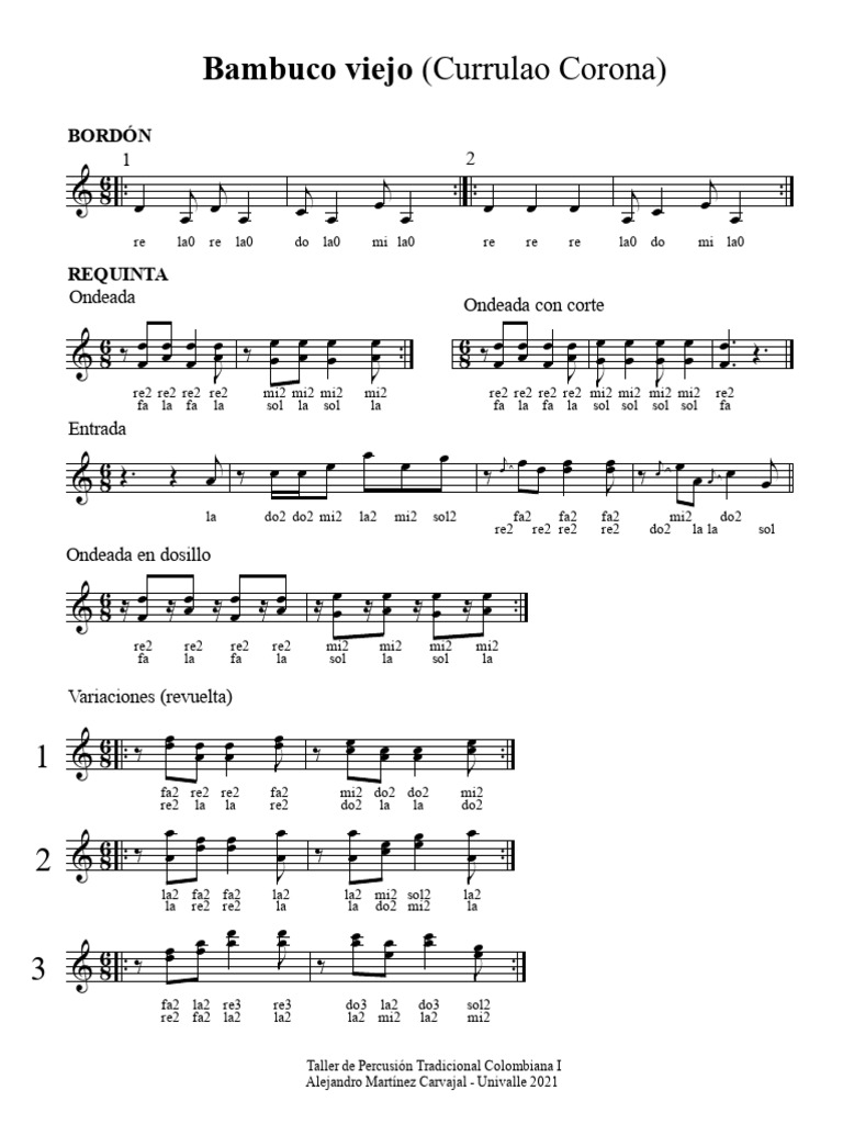 11 Bambuco viejo en marimba - Univalle 2022 | PDF