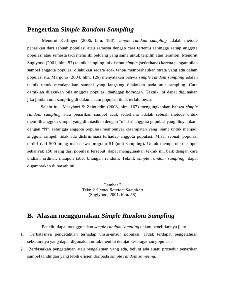 Pengertian Simple Random Sampling | PDF