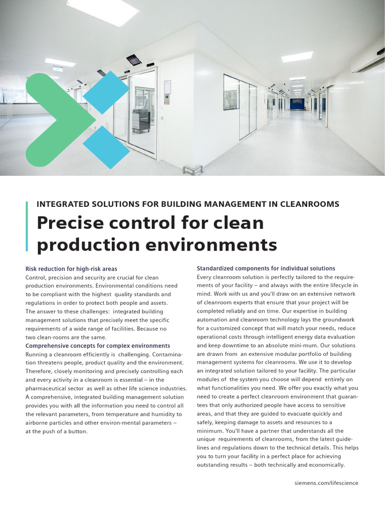 Siemens Life Science Clean Room Flyer | PDF