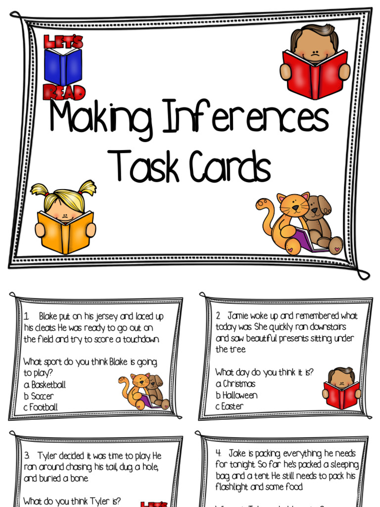 2nd Grade Inferencing Task Cards | PDF