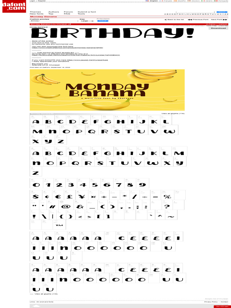Monday Banana Font | PDF