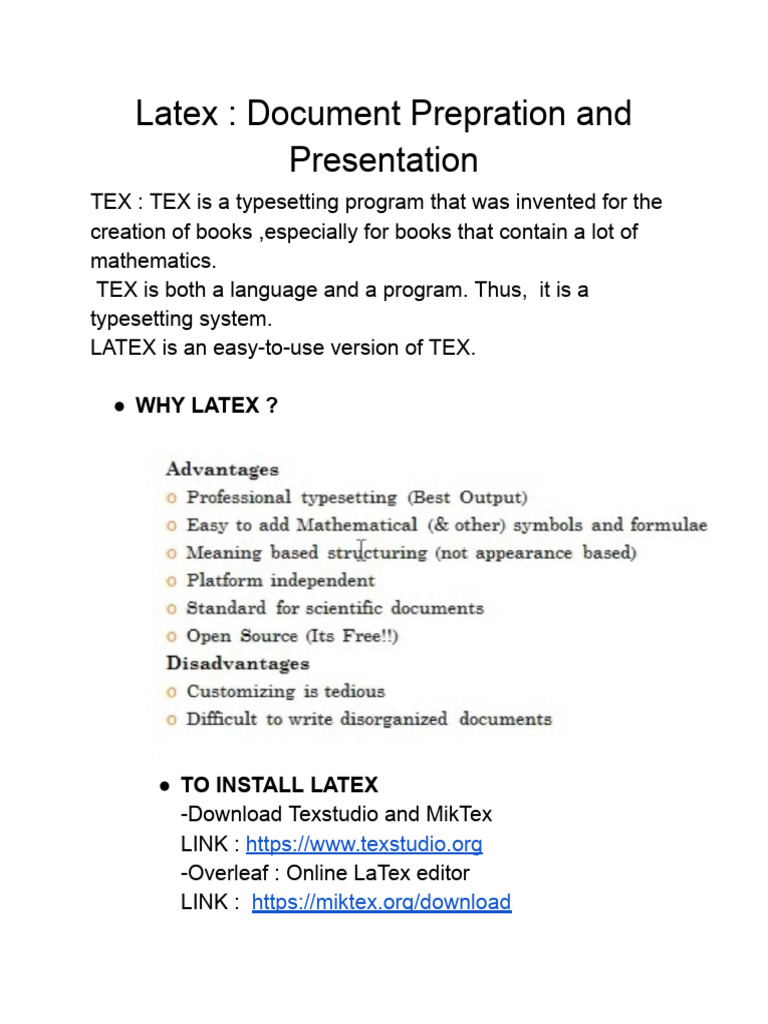 latex tutorial | PDF | Te X | Printing
