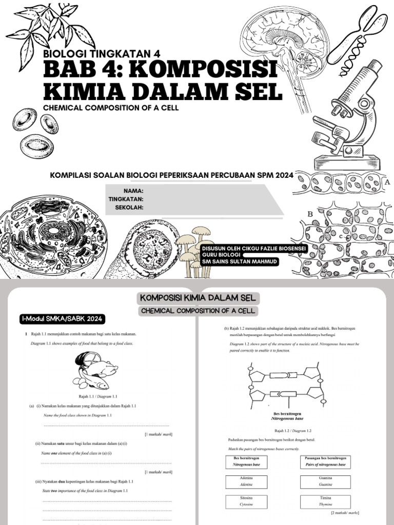 Bab 4-Komposisi Kimia Dalam Sel-2024 | PDF