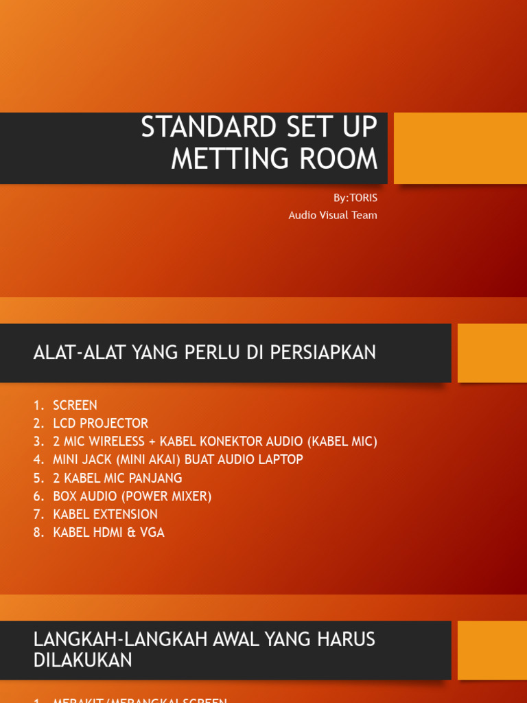 Standard Set Up Metting Room by Audio Visual | PDF
