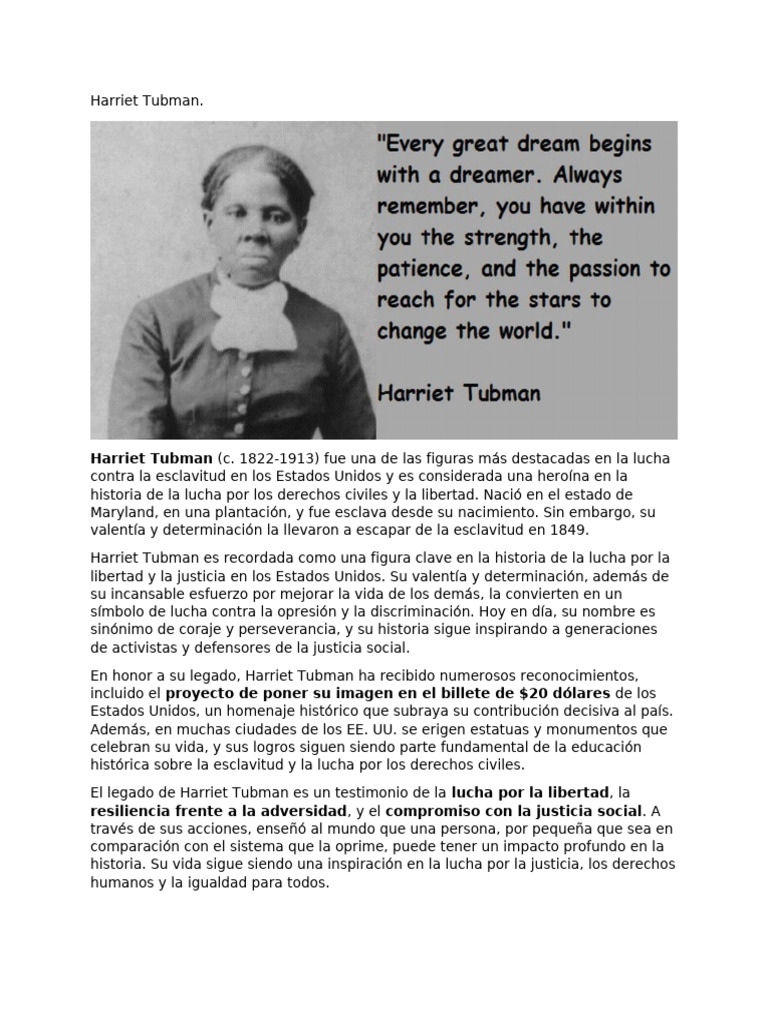 Harriet Tubman - Liderazgo | PDF | Harriet Tubman | Liderazgo