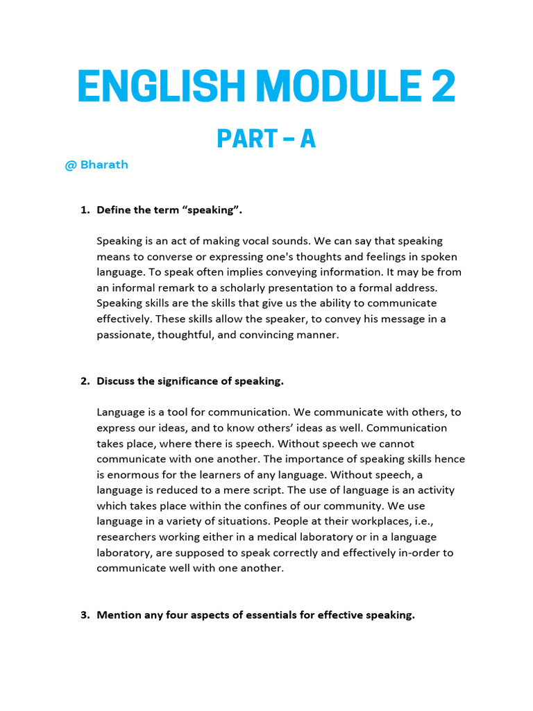 English Module 2 Complete Solutions | PDF | Nonverbal Communication | Communication